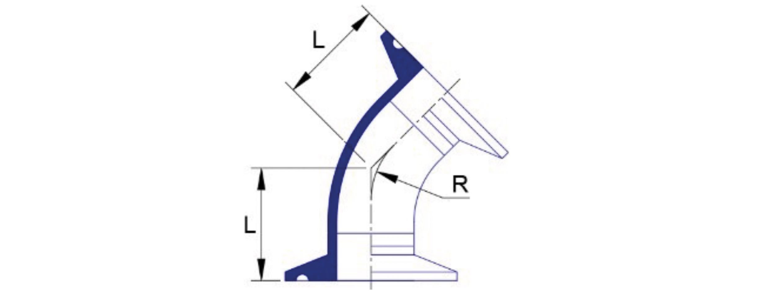 TRU-PURE™ 45° Elbow Clamp Ends | Stainless Steel Piping & Fittings | DH ...